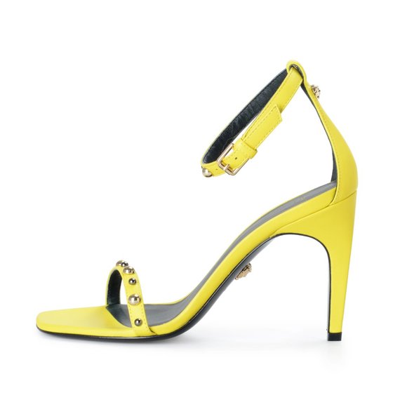 Versace | Shoes | Versace Yellow Leather High Heel Sandals Shoes | Poshmark
